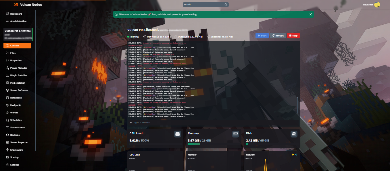 Vulcan Nodes | Premium Minecraft Hosting, VPS & Web Hosting